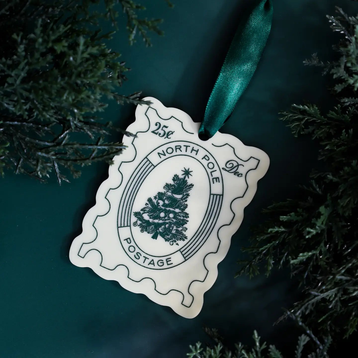 Christmas Tree Postage Stamp Ornament | Freshwater
