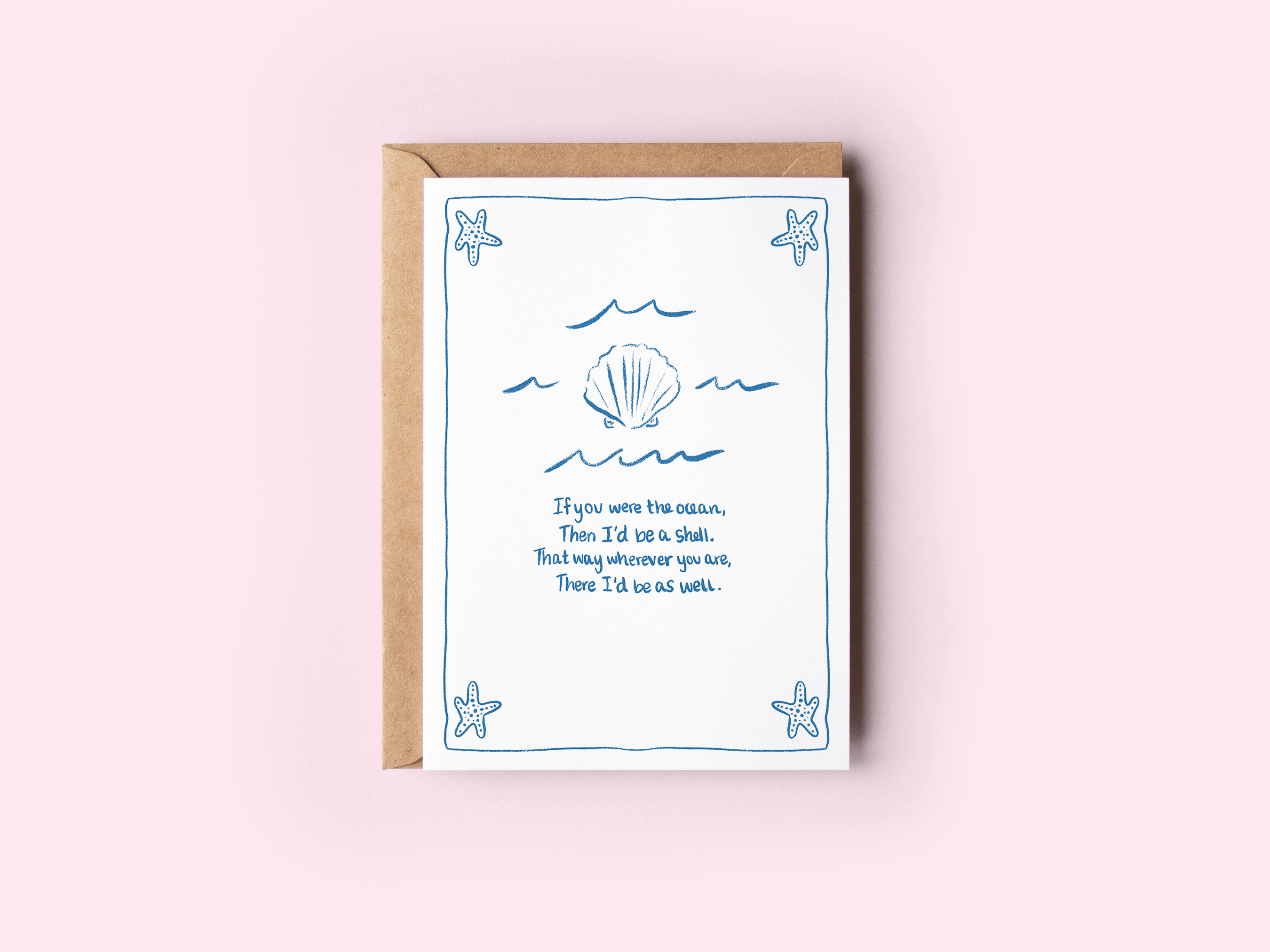 Shell & Sea Poem Love Romance Beach Coastal Greeting Card | Freshwater ...