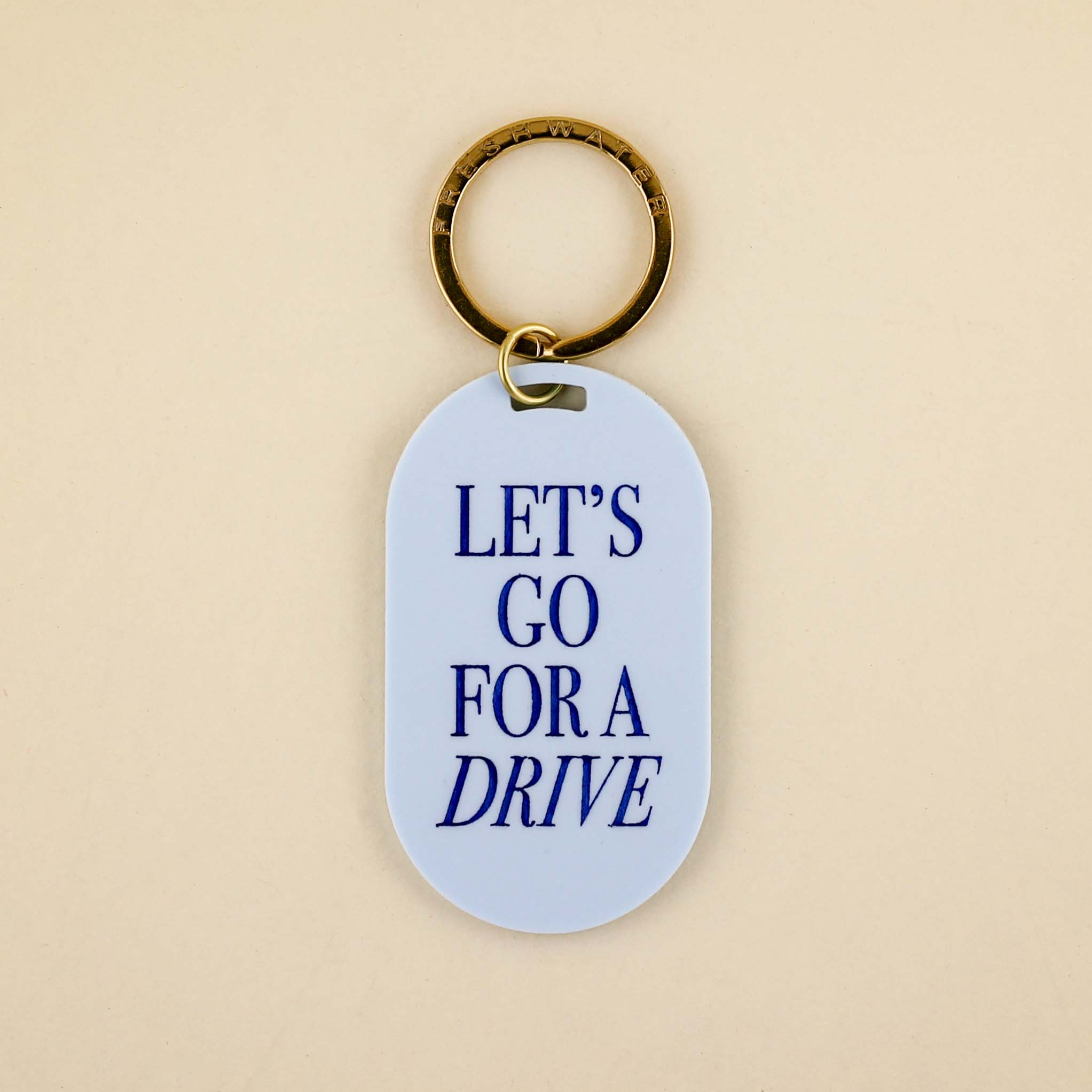 Let's Go For A Drive Keychain | Sky Blue | Freshwater Curated Goods
